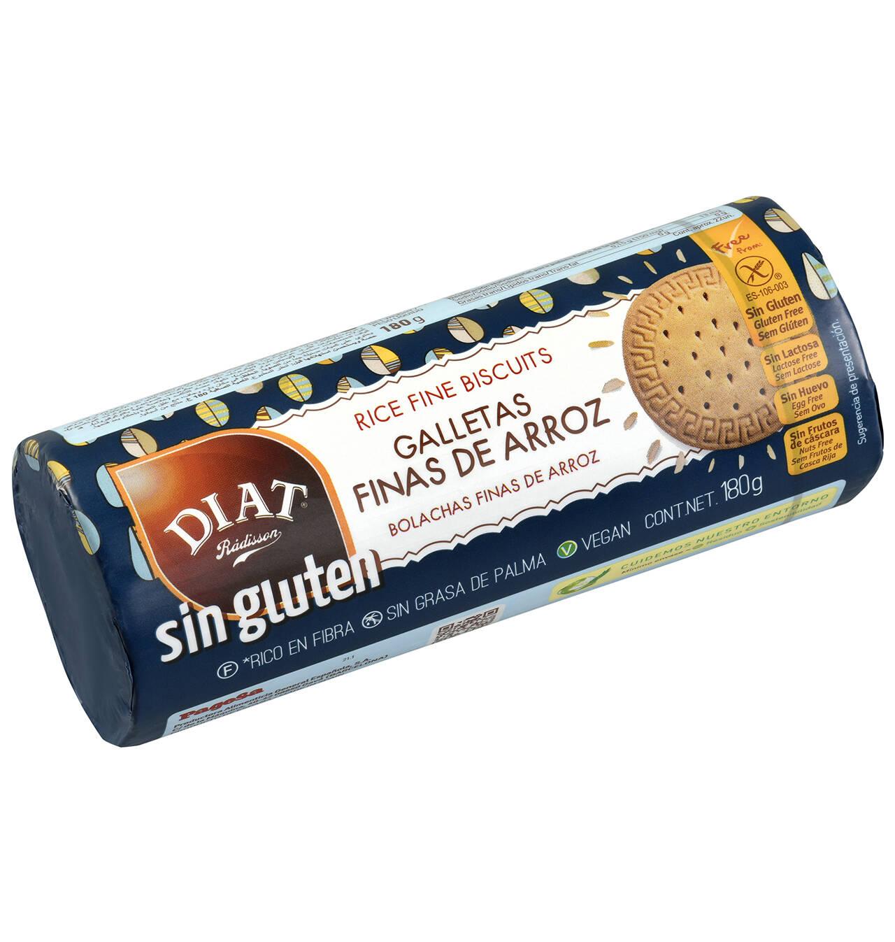 Comprar GALLETAS DIAT RÁDISSON ARROZ SIN GLUTEN 180 G | Dietéticos en ...