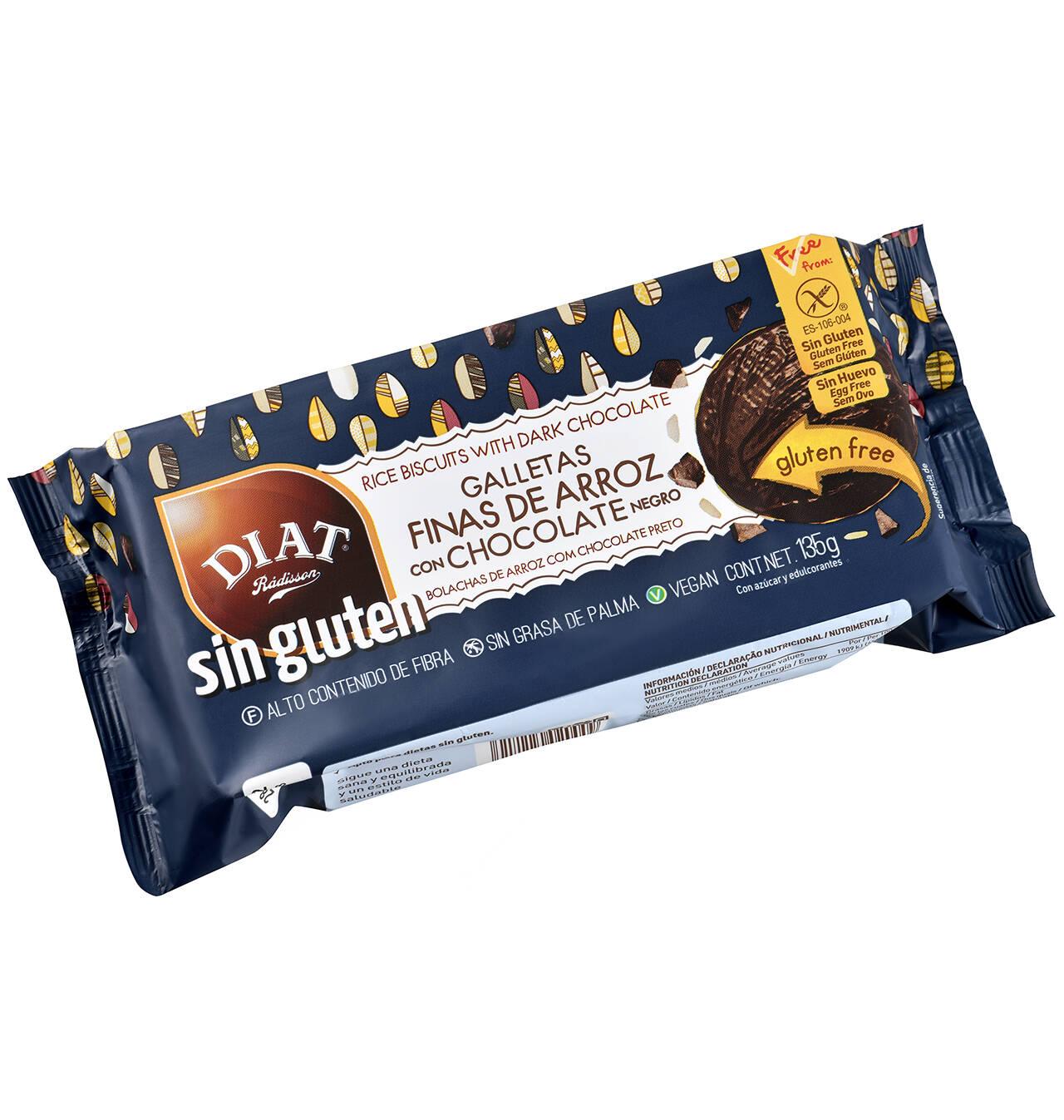 Comprar GALLETAS DE ARROZ DIAT RÁDISSON CHOCO SIN GLUTEN 135 G ...