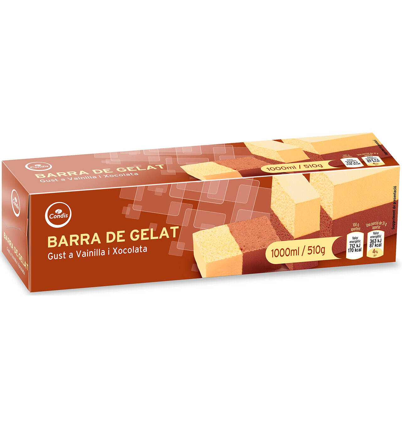 Comprar BARRA HELADO CONDIS VAINILLA-CHOCO 510 G | BARRA HELADO CONDIS ...