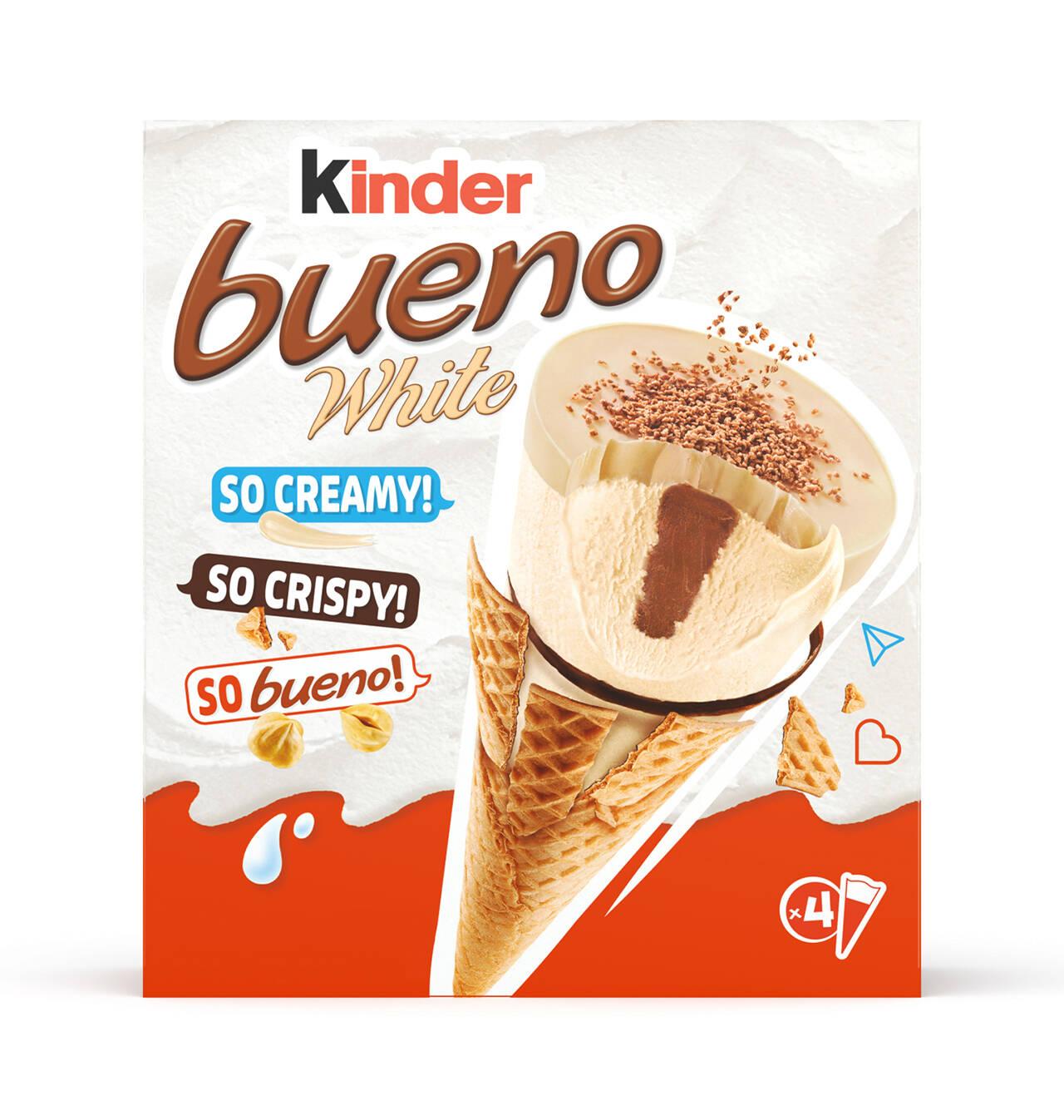 Comprar CONO KINDER BUE WHITE 4 UNIDADES | CONO KINDER BUE WHITE 4 ...