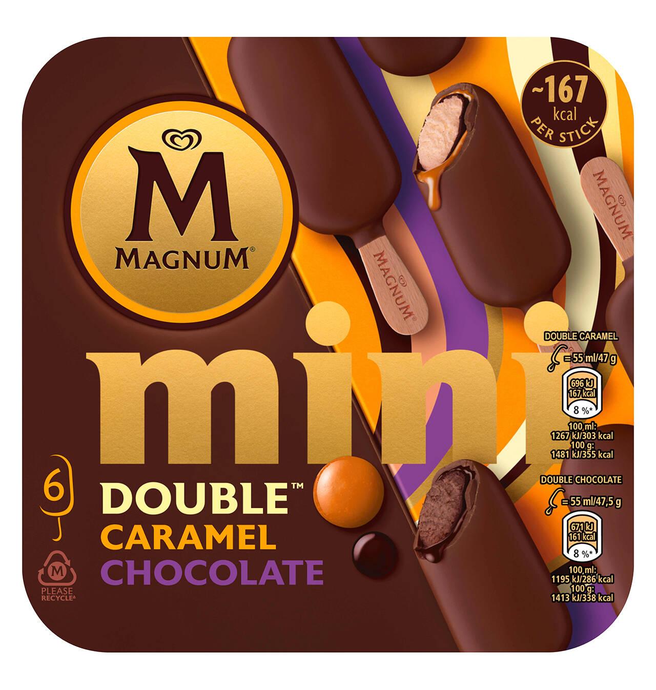 Comprar HELADO MINI MAGNUM DOBLE CARARAMELO/CHOCOLATE 6 UNIDADES ...