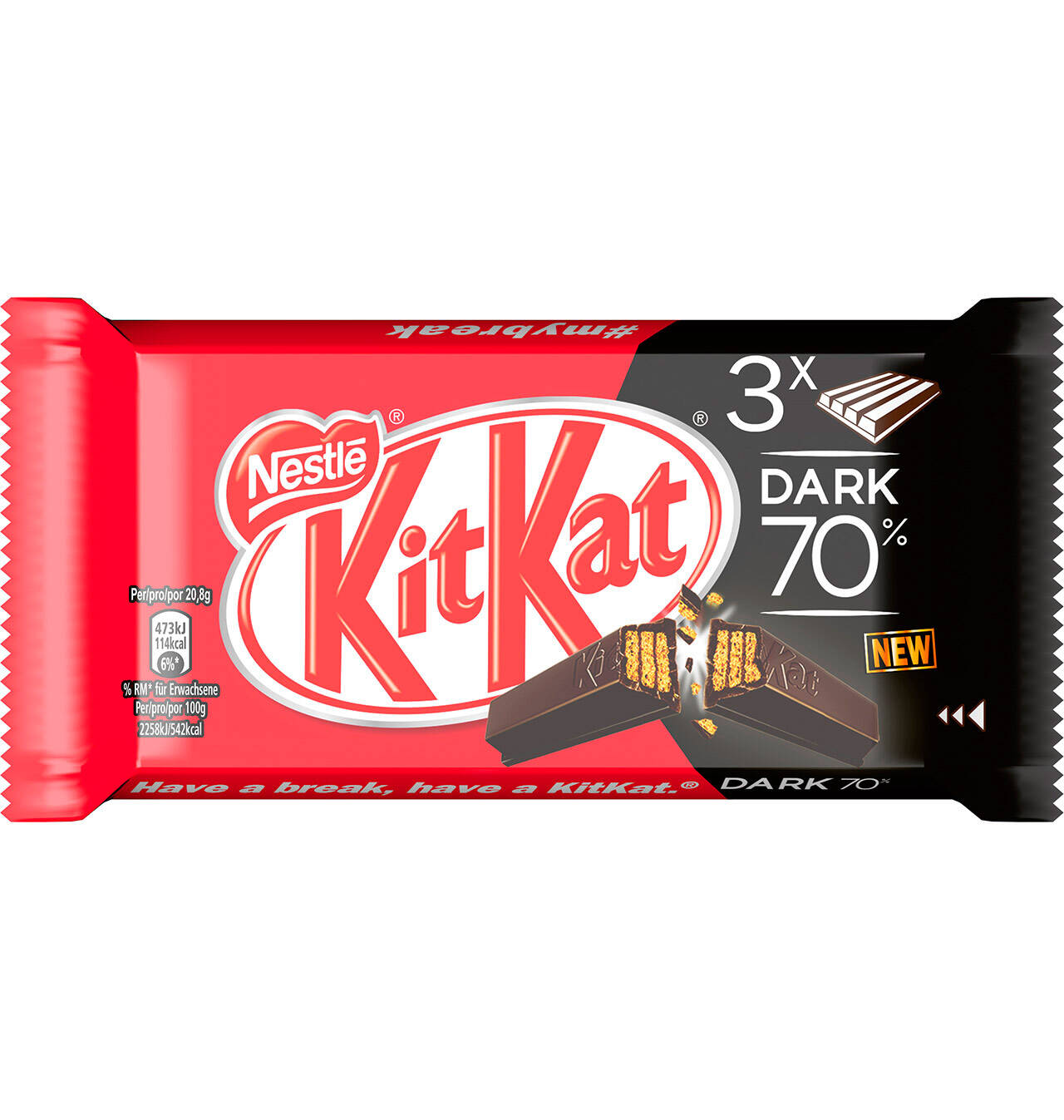 Comprar SNACK KIT KAT NESTLÉ CHOCOLATE NEGRO 70% 3 UNIDADES X 41,5 G ...