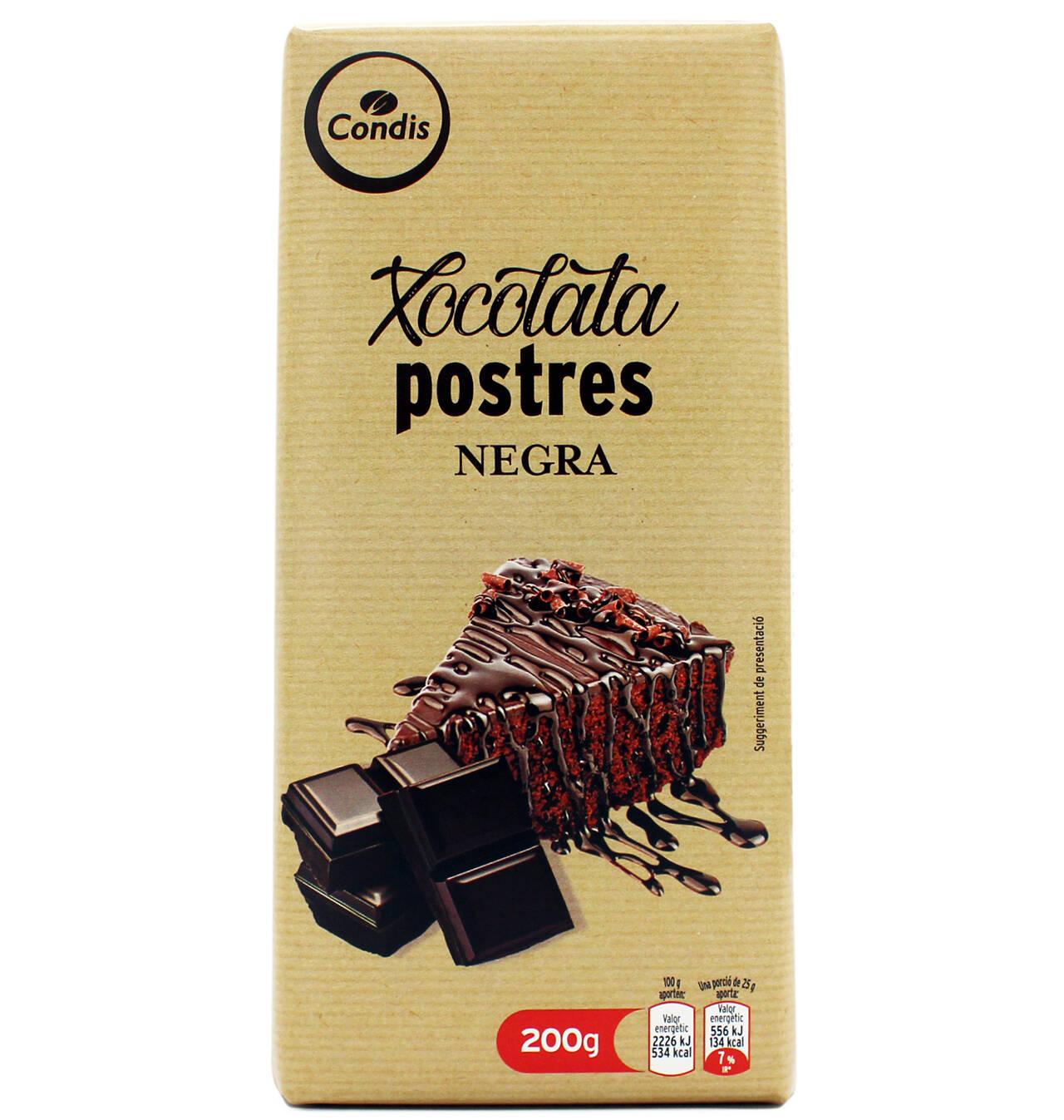 Comprar CHOCOLATE NEGRO CONDIS POSTRE 200 G | Chocolates y bombones en ...