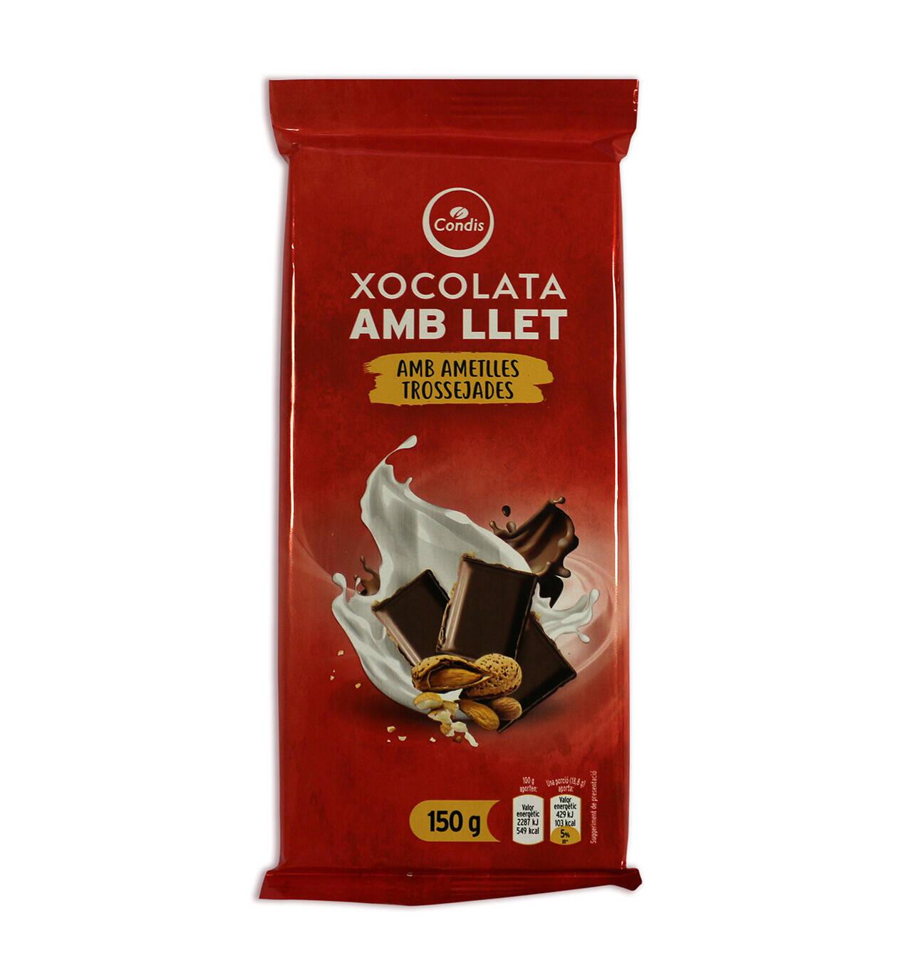 Comprar CHOCOLATE LECHE CONDIS ALMENDRA 150 G | Chocolates y bombones ...