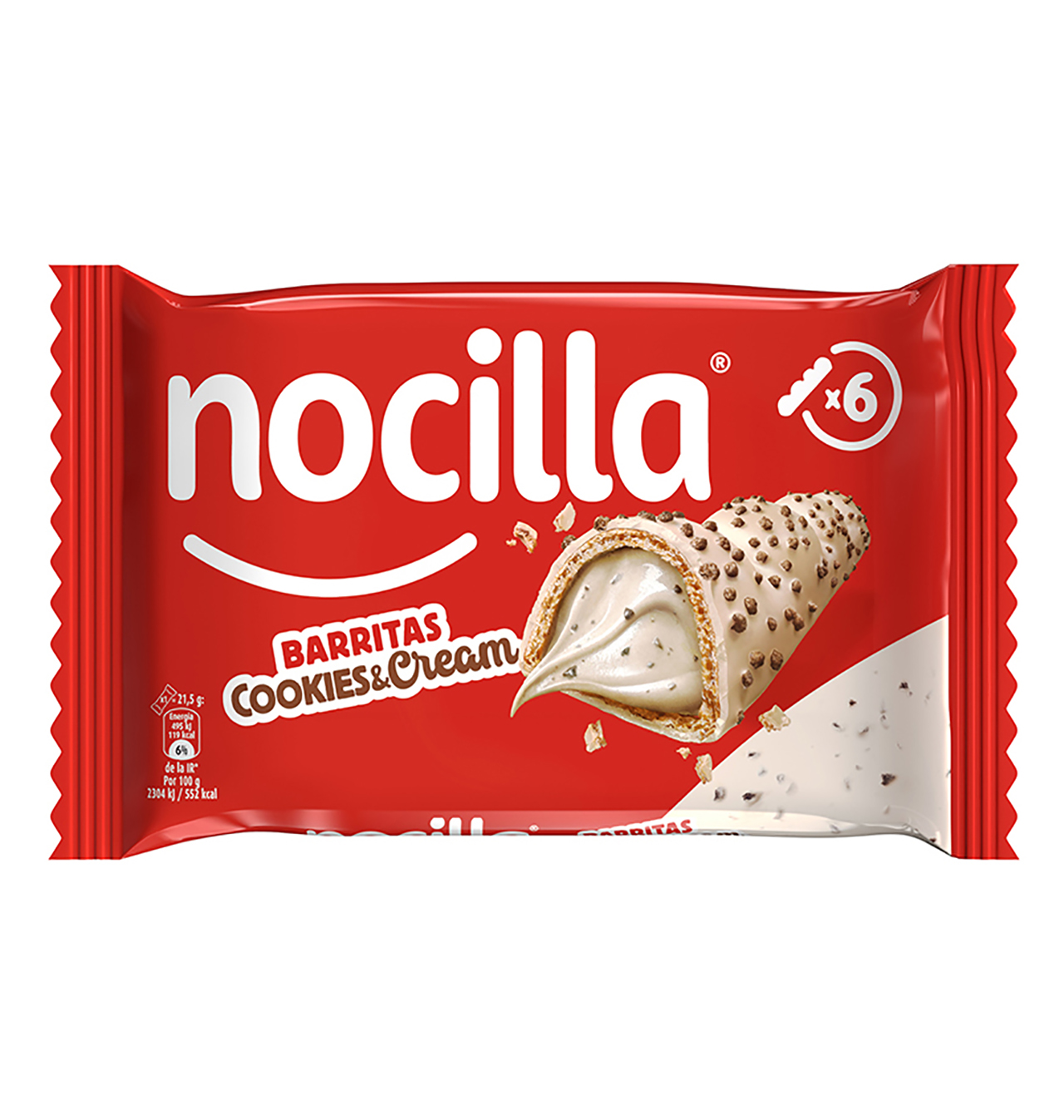 Comprar BARRITAS NOCILLA COOKIES&CREAM 6 UNIDADES | Chocolatinas y ...