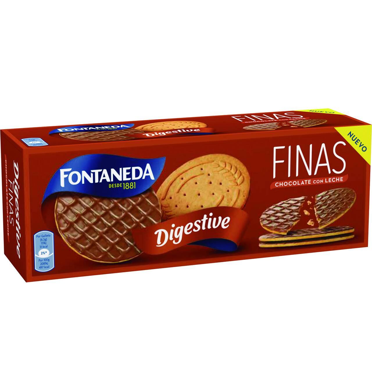 Comprar GALLETA DIGESTIVE FONTANEDA FINAS CHOCOLATE LECHE 170 G ...
