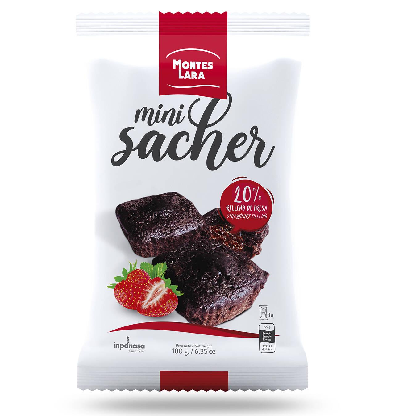 Comprar MINI SACHER MONTES LARA FRESA 180 G | MINI SACHER MONTES LARA ...