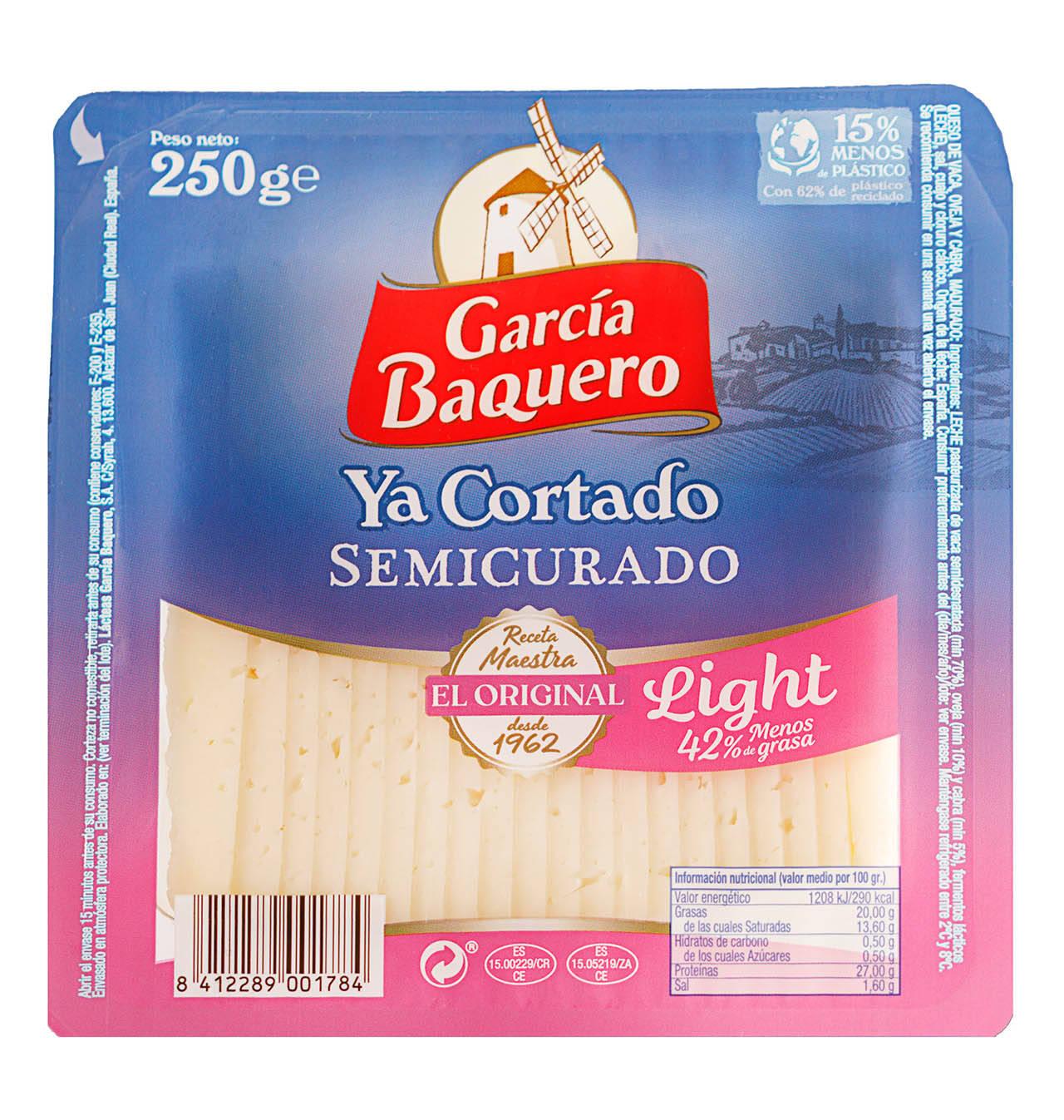 Comprar QUESO GARCÍA BAQUERO LIGHT YA CORTA 250 G | Quesos en Condisline