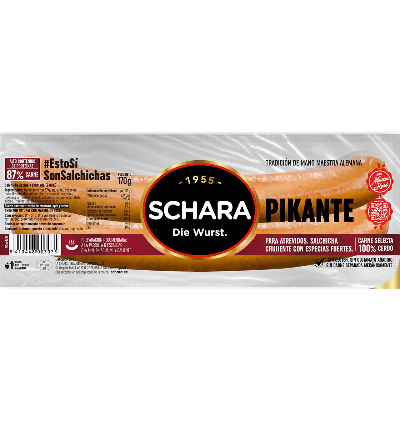 Comprar FRANKFURT SCHARA PIKANTE 2 UNIDADES 170 G | Charcutería en ...