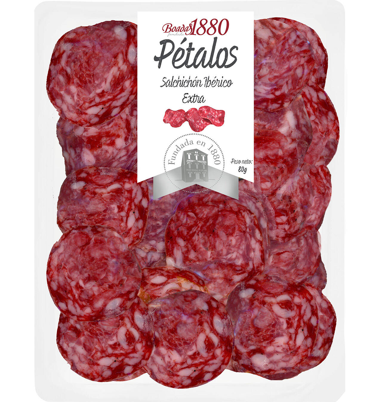 Comprar SALCHICHÓN BOADAS IBÉRICO EXTRA PÉTALOS 80 G | SALCHICHÓN ...