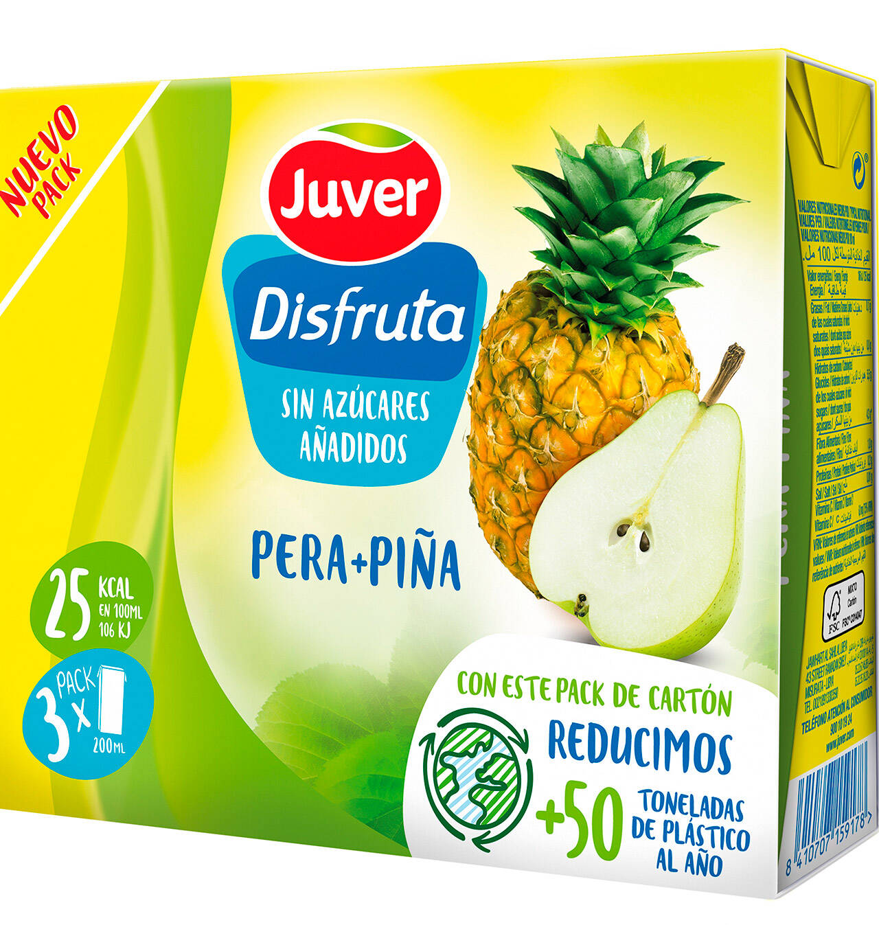 Comprar DISFRUTA JUVER PERA-PIÑA SIN AZÚCAR 3 UNIDADES | DISFRUTA JUVER ...