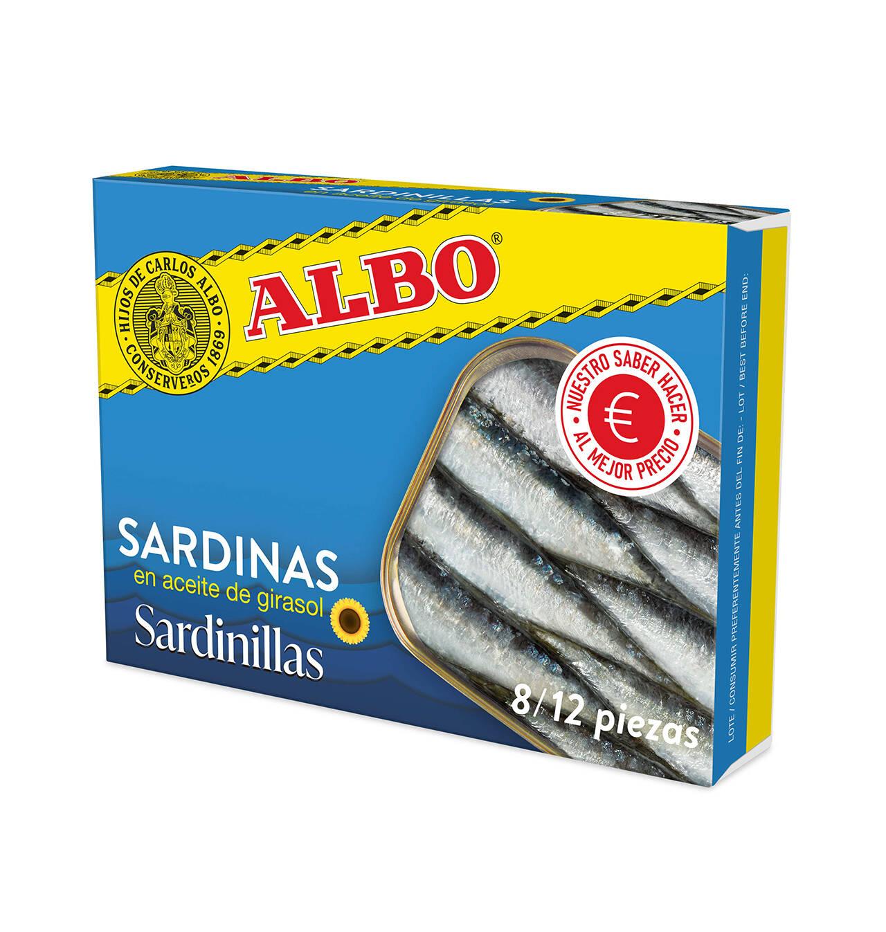 Comprar SARDINILLAS ALBO ACEITE GIRASOL 82 G | Conservas de pescado y ...