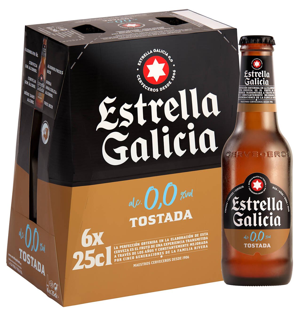 Comprar CERVEZA ESTRELLA GALICIA 0,0 TOSTADA 25CL X 6 UNIDADES ...
