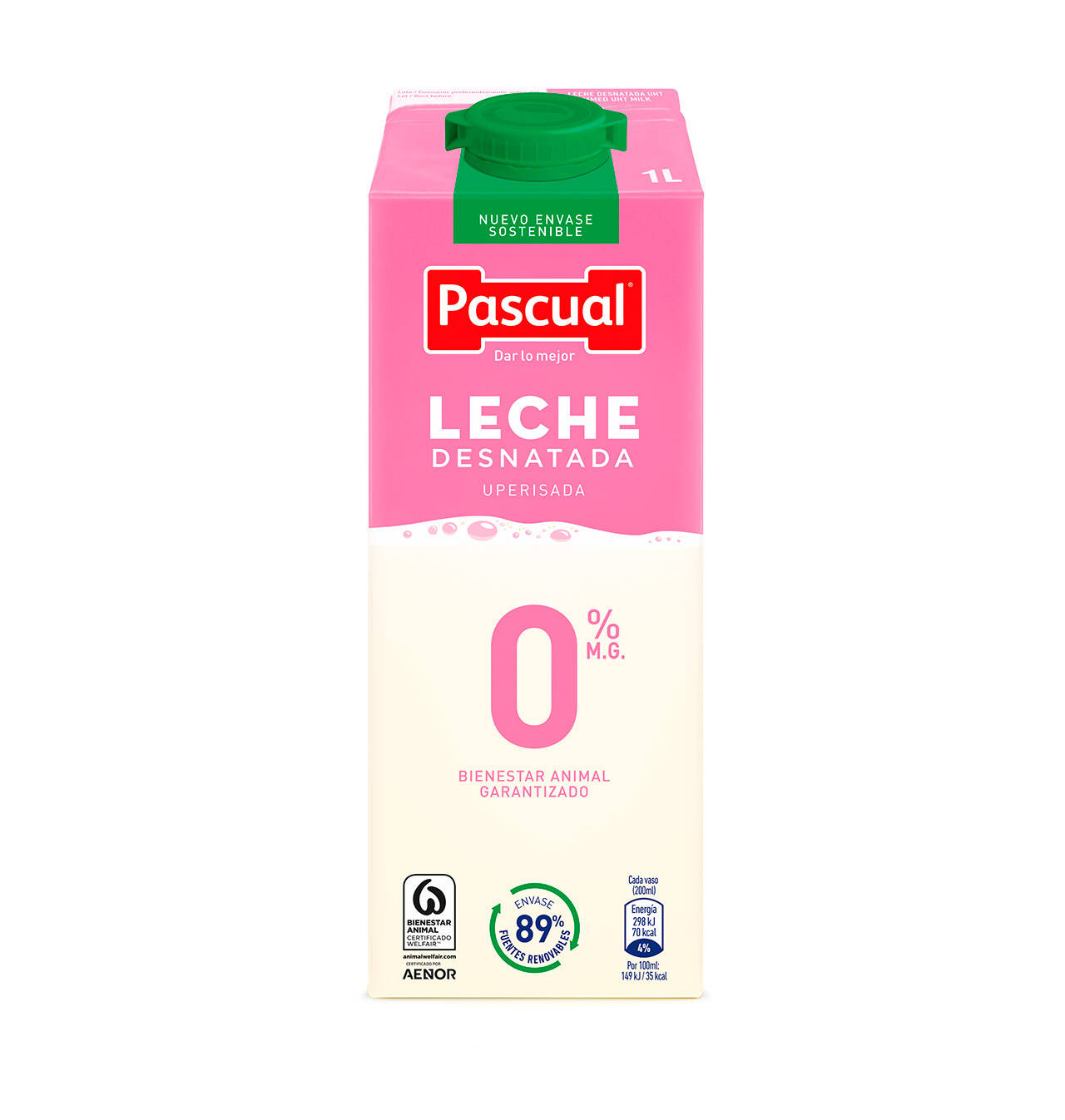 Comprar LECHE PASCUAL BRIK DESNATADA 0% 1 L | Leche en Condisline