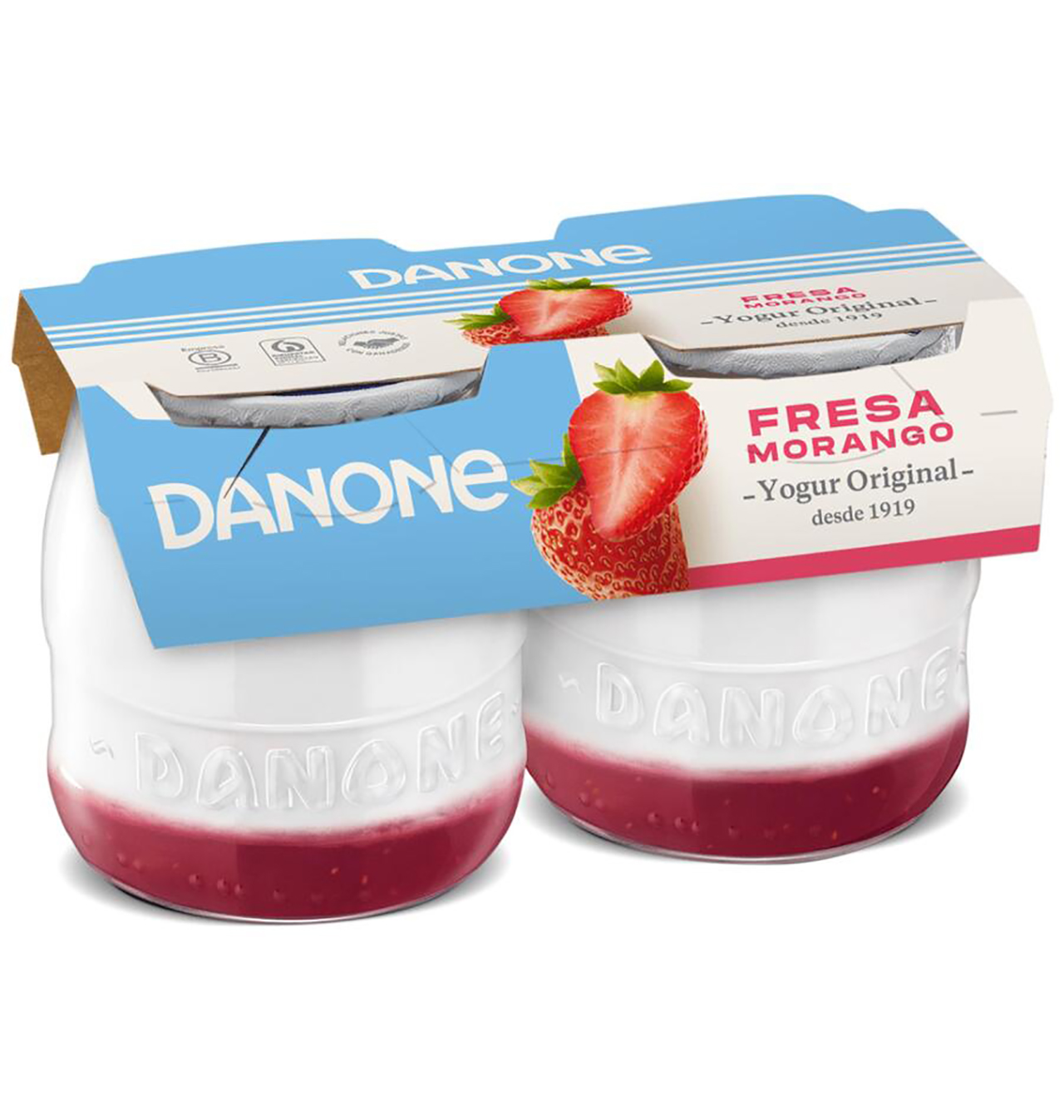 Comprar YOGUR DANONE ORIGINAL CON FRESAS 2 UNIDADES | Yogures en Condisline