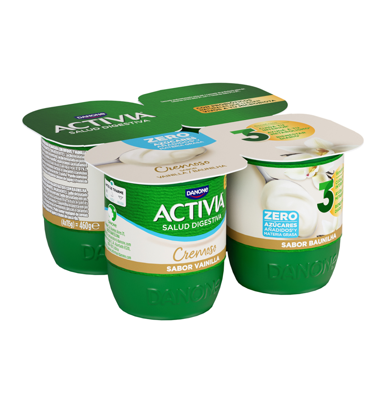 Comprar ACTIVIA 0% DANONE CREMÓS VAINILLA 4 UNITATS | Iogurts a Condisline
