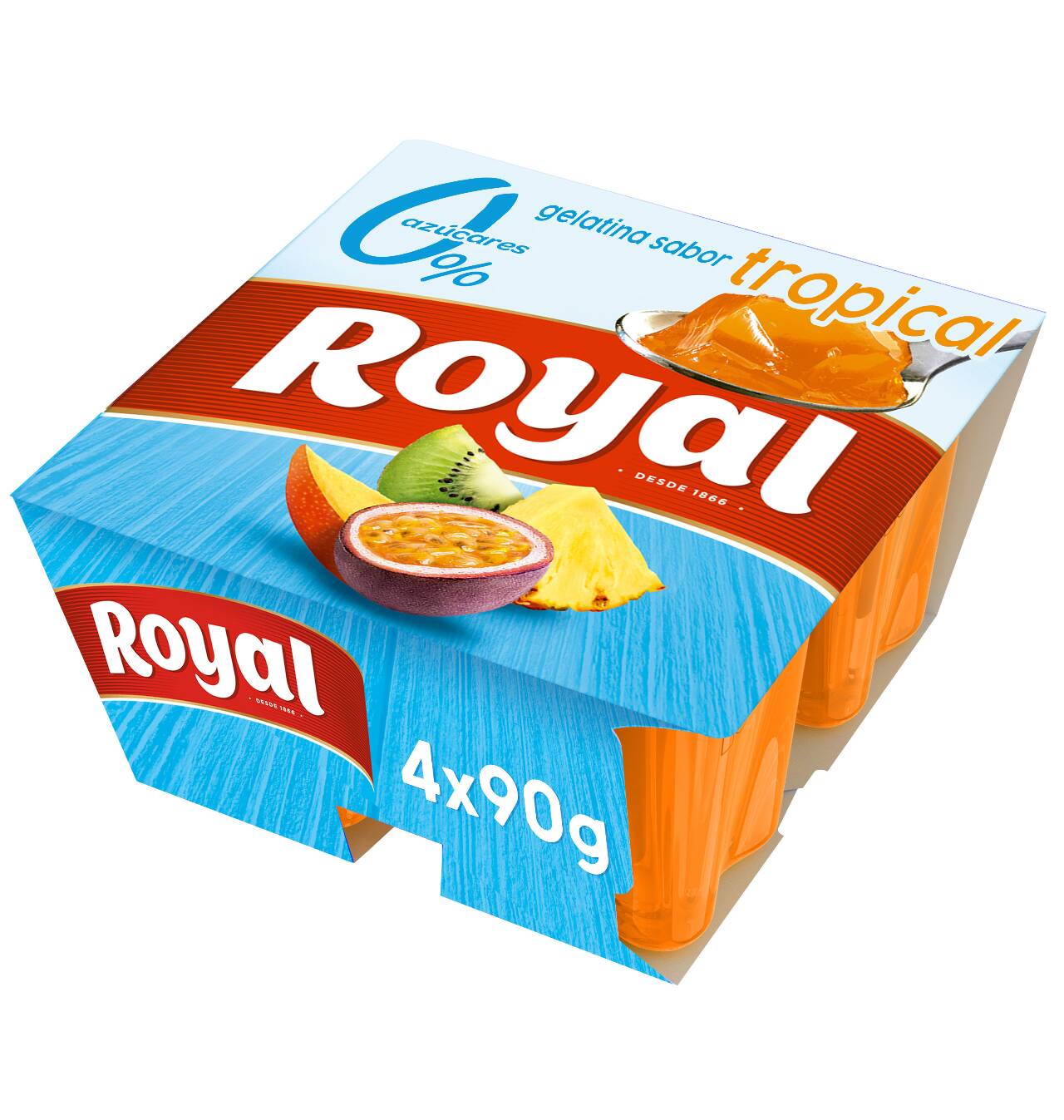 Comprar GELATINA 0% ROYAL TROPICAL 90G X 4 UNITATS | Postres i nata a Condisline