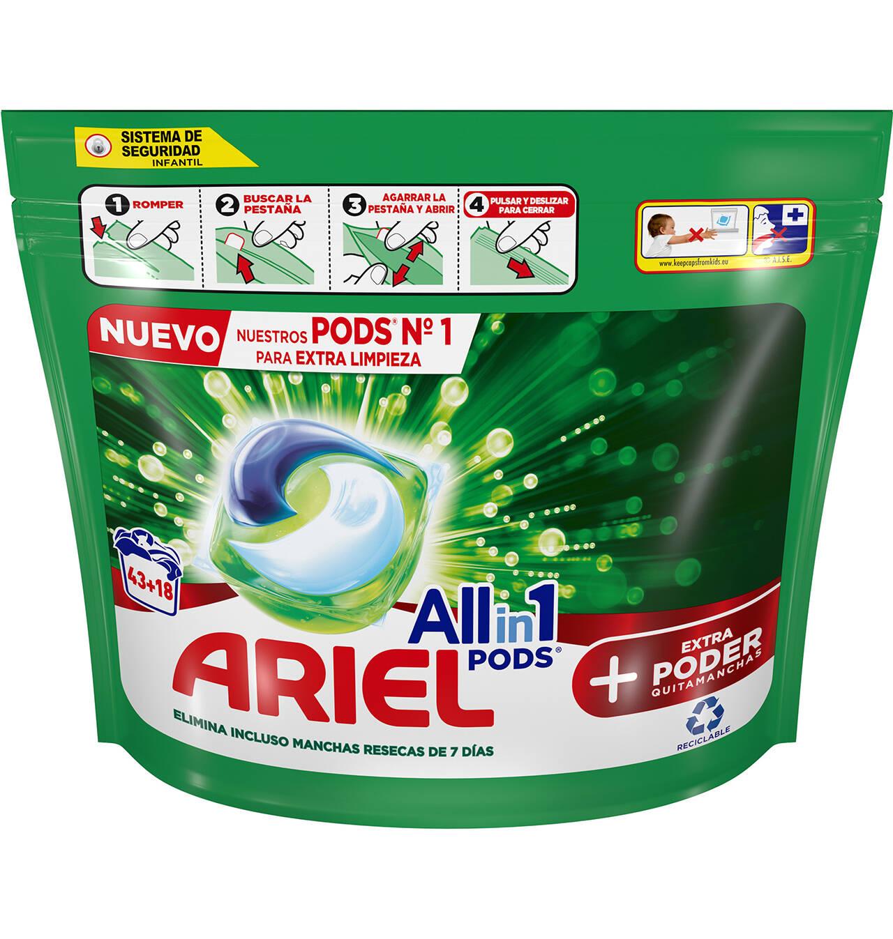 Comprar PODS ARIEL ULTRA EXTRA PODER ALL IN ONE 43+18 DOSIS | PODS ...
