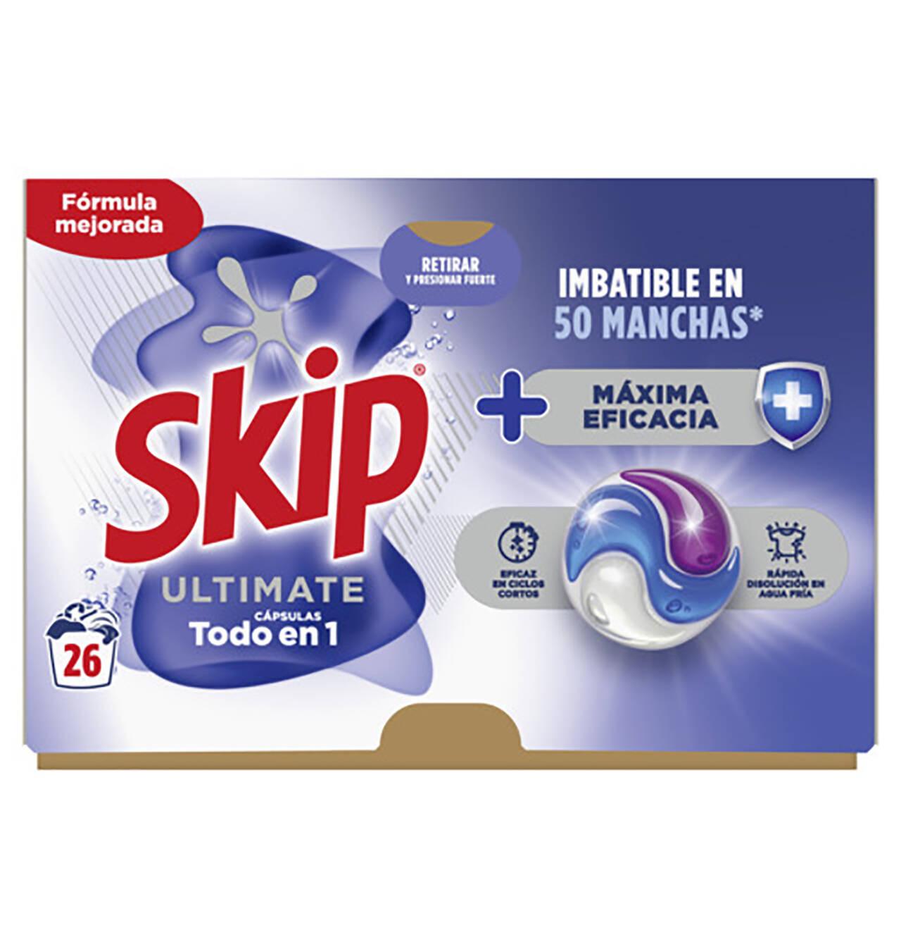 Comprar DETERGENTE CAPS SKIP MÁXIMA EFICACIA 26 DOSIS | Lavado de la ...
