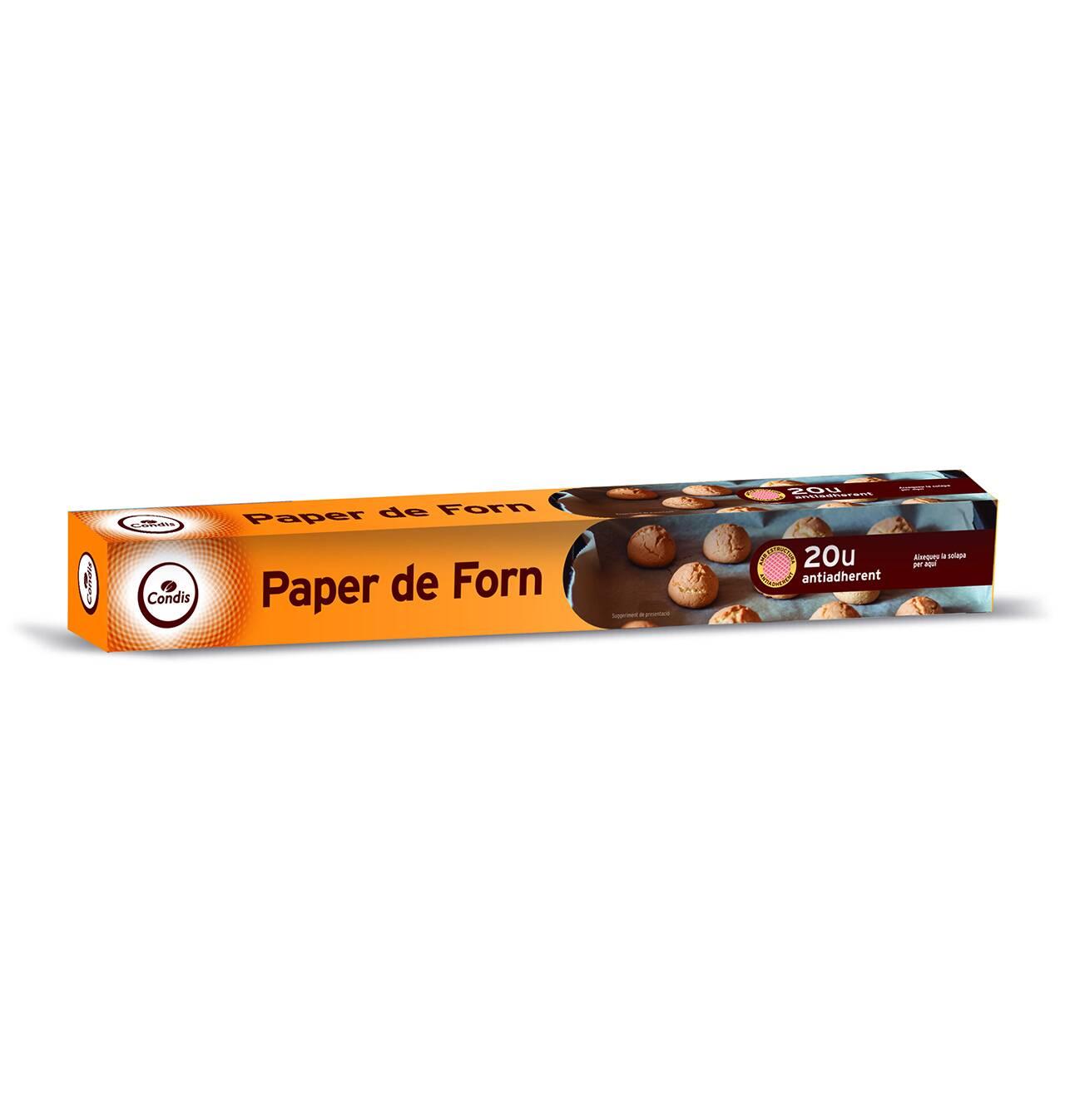 Comprar PAPER CONDIS FORN 20 UNITATS | Cel·lulosa, plàstic i articles ...