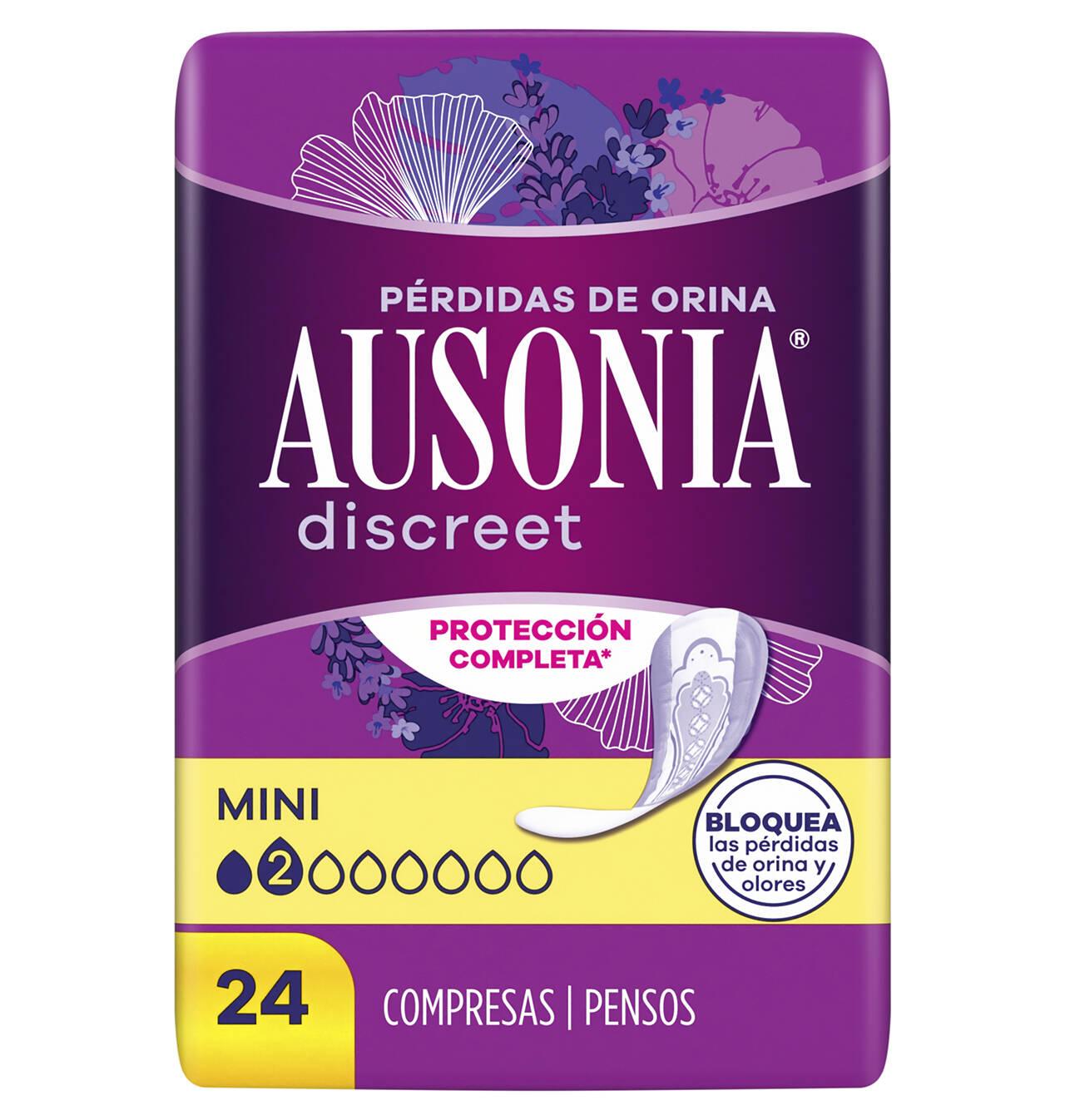 Comprar COMPRESA AUSONIA DISCREET MINI 24 UNIDADES | Higiene femenina ...